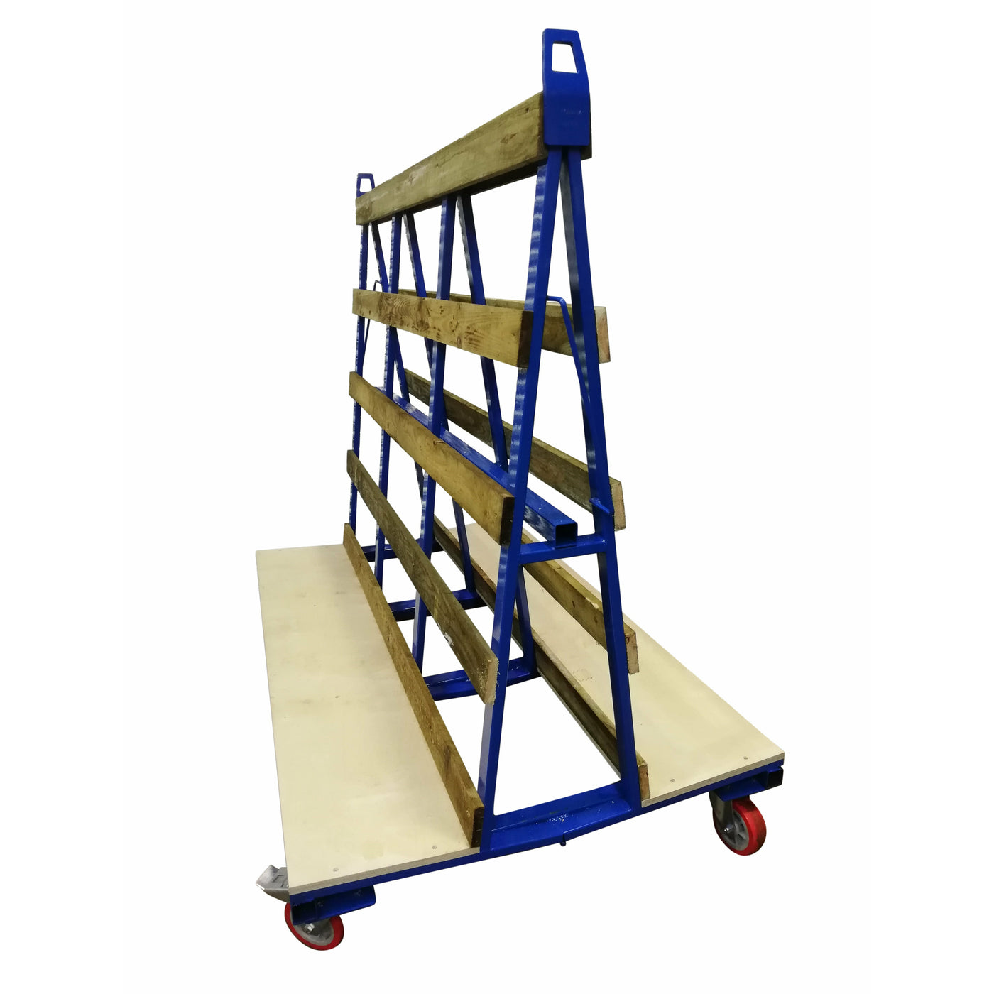 Large Liftable Mobile Glass A-Frame Trolley | Blue Trolley ...