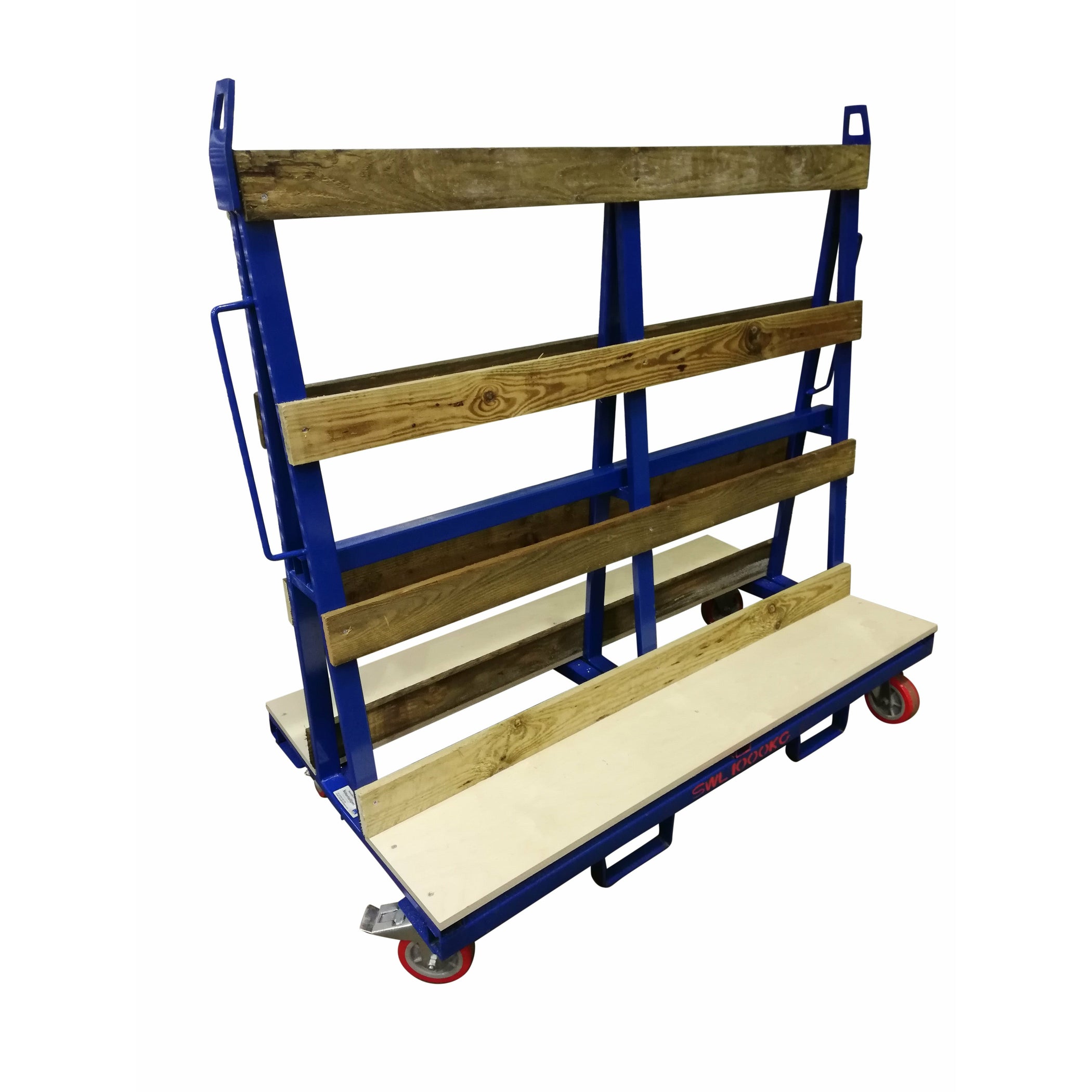 Small Liftable Mobile Glass A-Frame Trolley | Blue Trolley ...